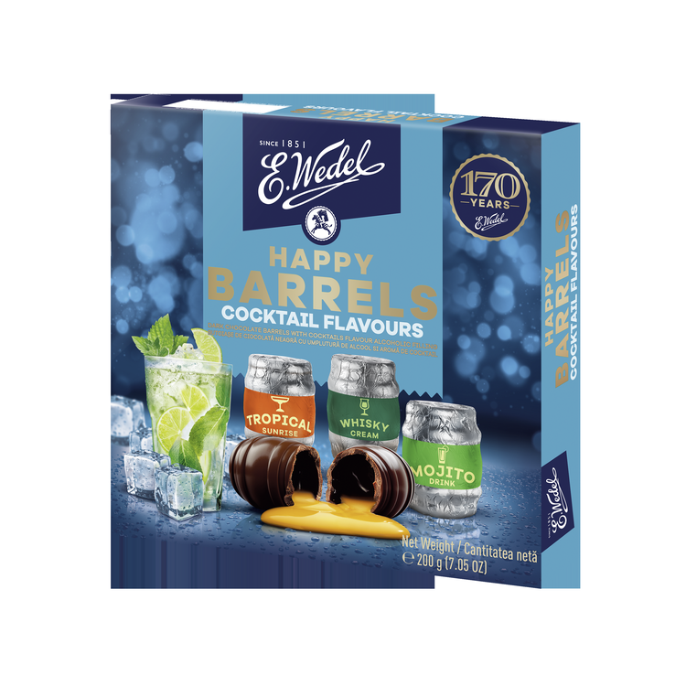Wedel Happy Barrels w/alcoholic filling Coctails 200g (10 per case ...